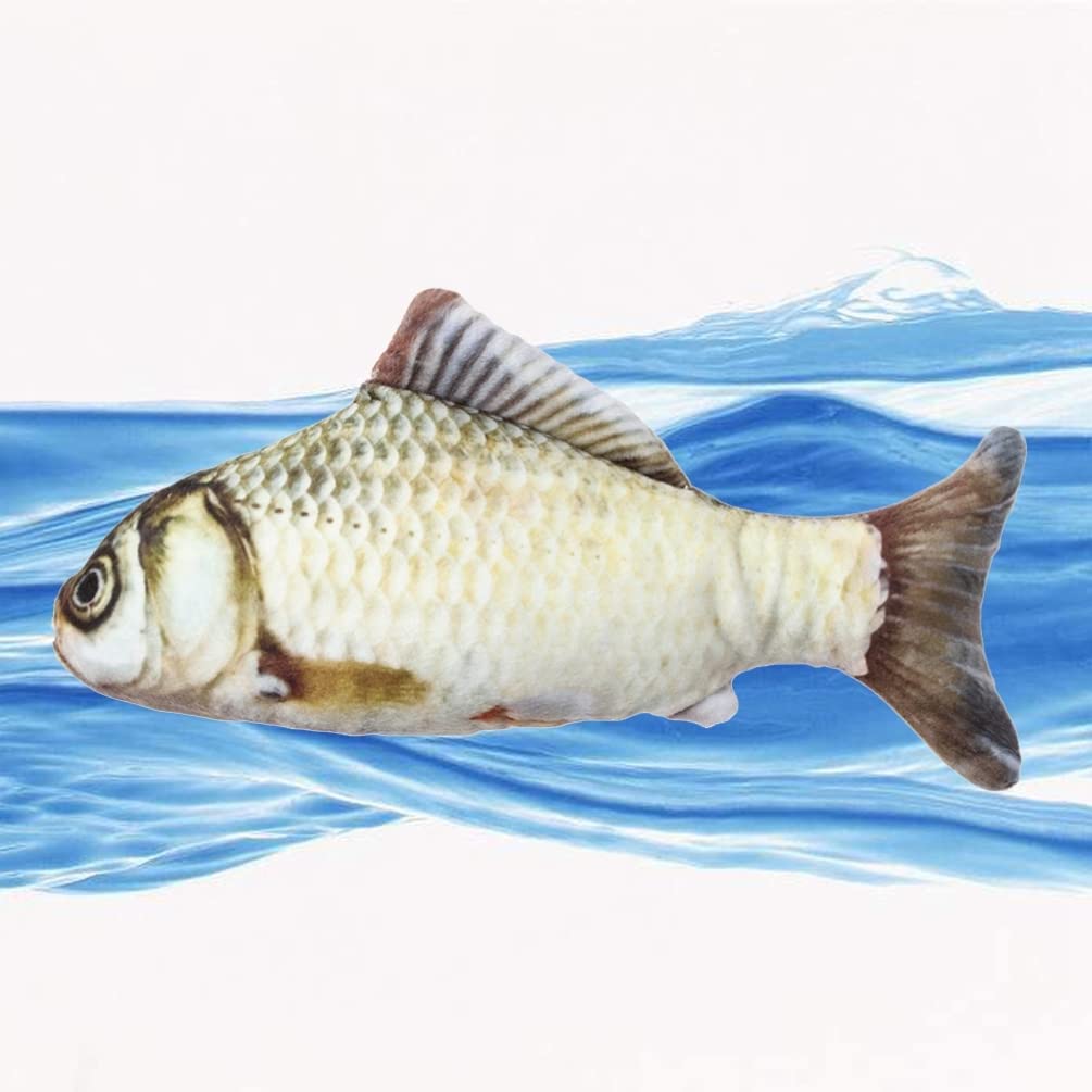 Toyvian Plush Fish Soft Fish Toy for Cat, Mini Fish Pillow Cat Stuffed Fish Carp Plush Pillow 3D Soft Fish, Mini Realistic Fish Pillow Simulation Fish Plush Toy Pet Toy