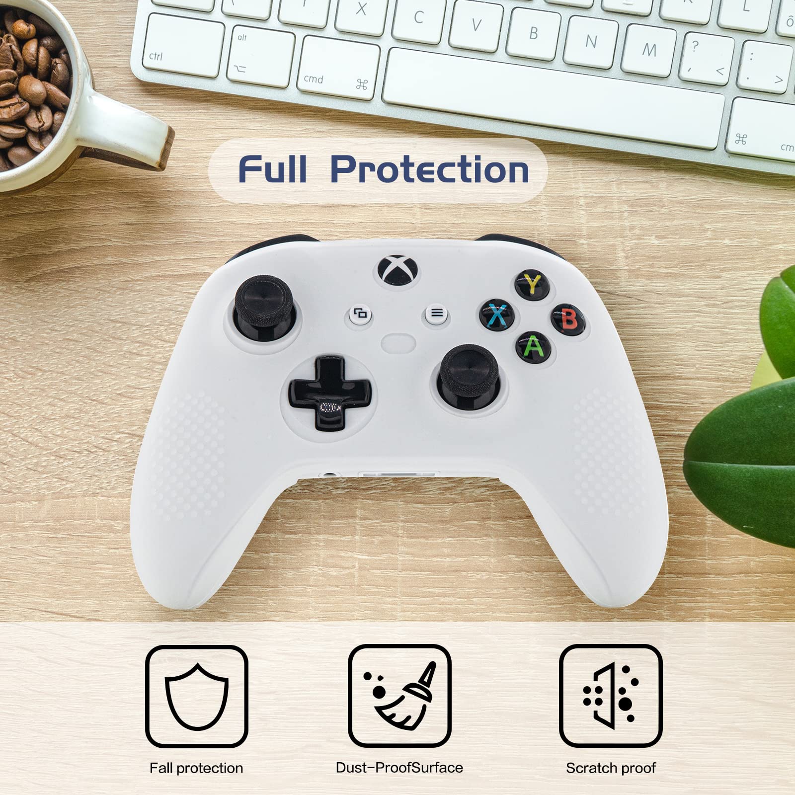 ECHZOVE Silicone Case for Xbox Series S/X, Protective Case for Xbox Series S/X with Thumb Grips - Black