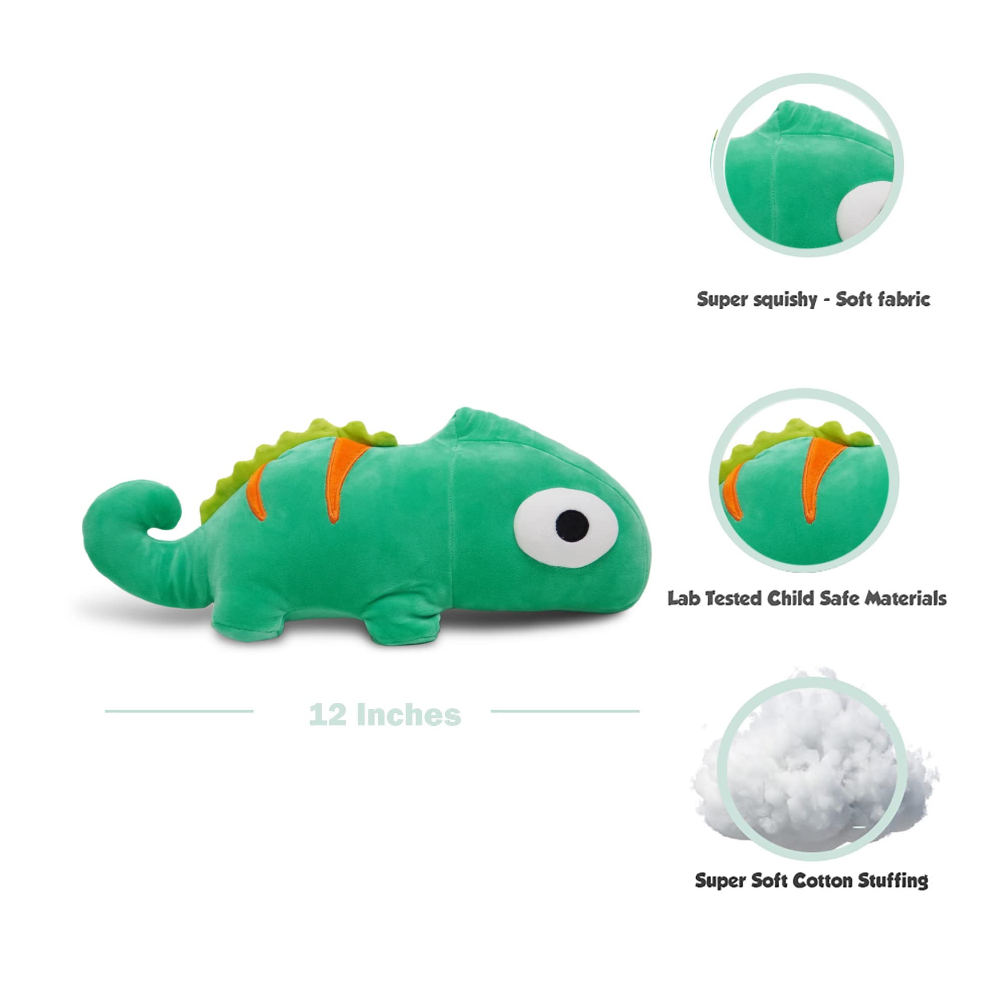 Avocatt Cute Chameleon Plushie Toy - 10 Inches Stuffed Reptile Animal Plush - Plushy and Squishy Lizard with Soft Fabric and Stuffing - Cute Toy Gift for Boys and Girls