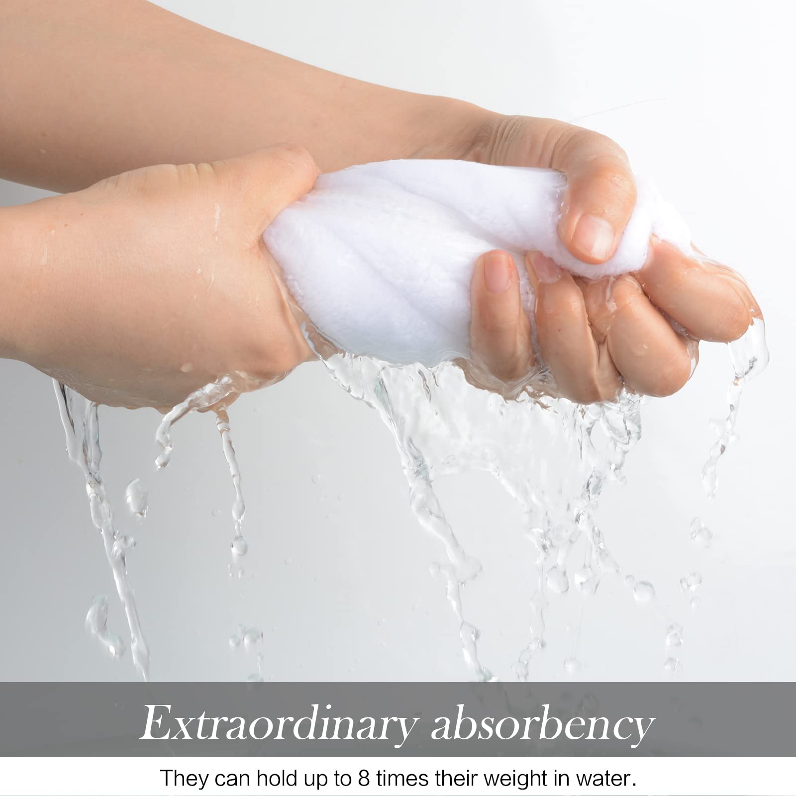 SINLAND Microfiber Face Cloths Reusable Makeup Remover Washcloths Super Soft and Absorbent Fingertip Face Towels for Sensitive Skin Women 12 x 12 Inch 3 Pack White
