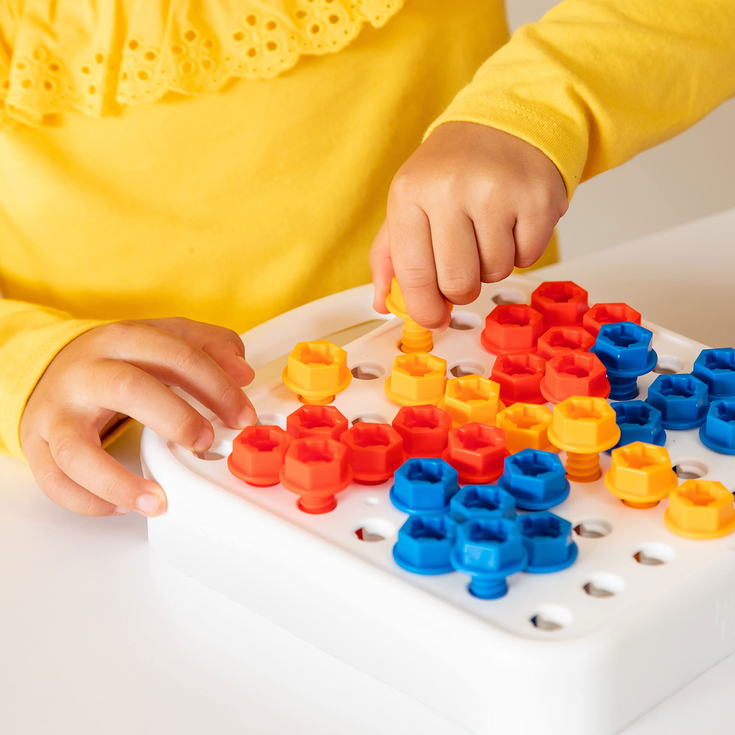Educational Insights Design & Drill Patterns & Shapes Drill Toy, 58 Pieces with Toy Drill, Preschool STEM Toy for Home & Classroom, Ages 3+