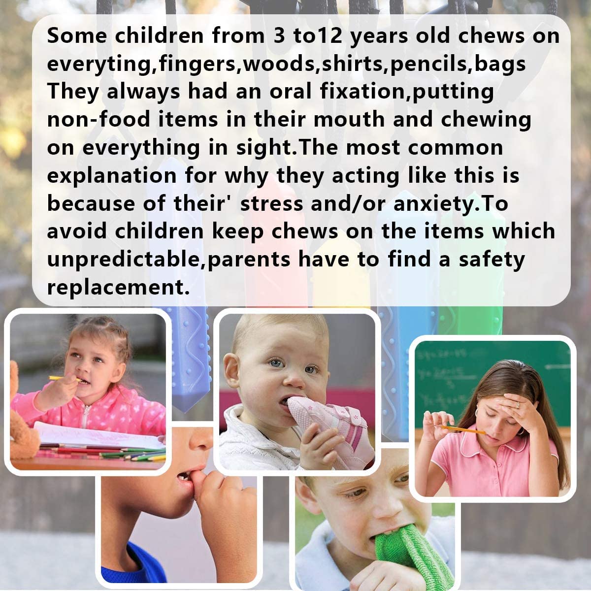 Sensory Chew Toys for Kids with Teething, ADHD, Autism, Biting Needs,Oral Motor Chewy Teether, Silicone chewlery for Boys and Girls(2 Pack Orange Purple