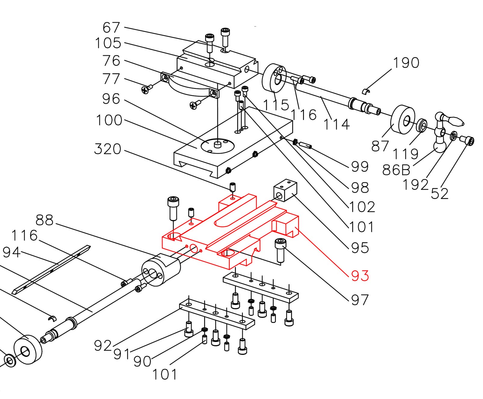 AUIDO Lathe Bed Saddle for SIEG C2&C3&SC2&CX704&G8688&BD-6&BD-7&BD-X7,Home DIY Mini Lathe Spare parts