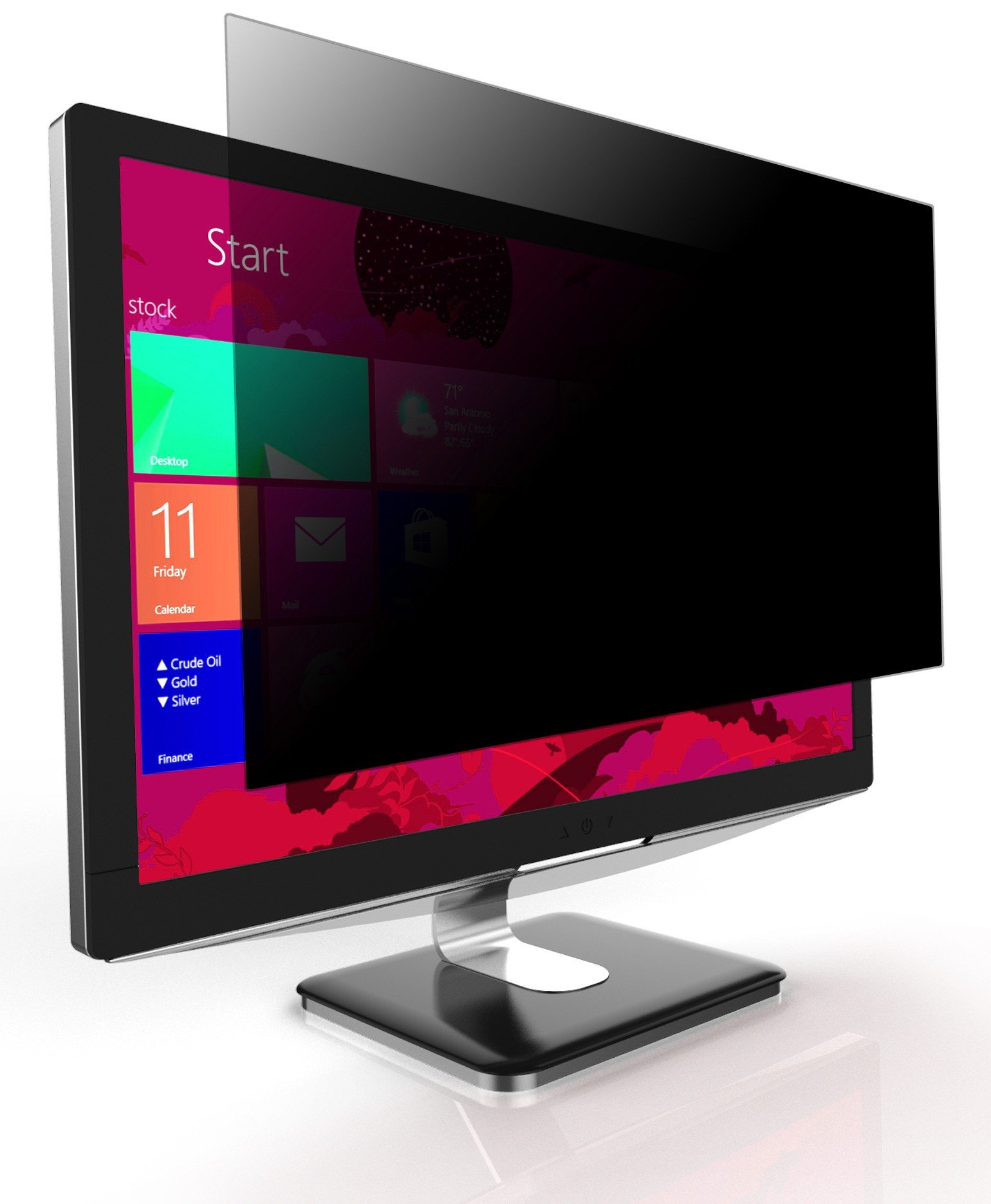 V7 PS27.0W9A2-2N 27" Privacy Filter (16:9, 23.46 x 13.18 in / 59.6 x 33.5 cm, Cleaning Cloth, mounting Straps) matt/Glossy