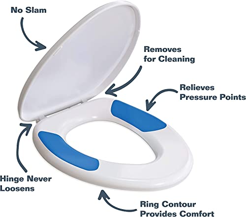 Bio Bidet by Bemis TruComfort Toilet Seat with Perfect Fit, Fresh Water Spray, Non-Electric, Easy to Install Bidet, ELONGATED, Blue Inserts