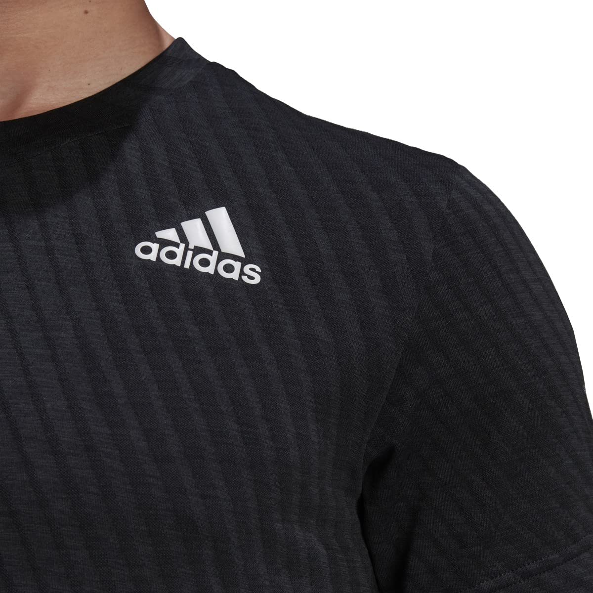 adidas Men's Tennis Freelift Tee, Black, Large