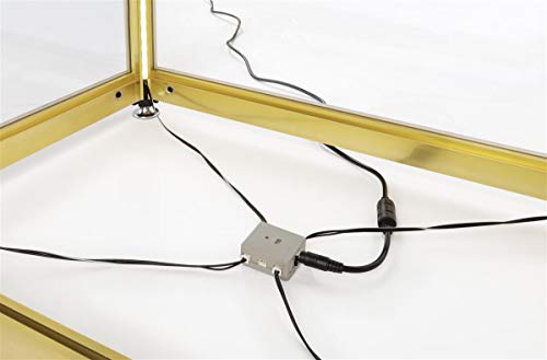 Displays2go Illuminated Tempered Glass Showcases – Gold (DCKDMT24G)
