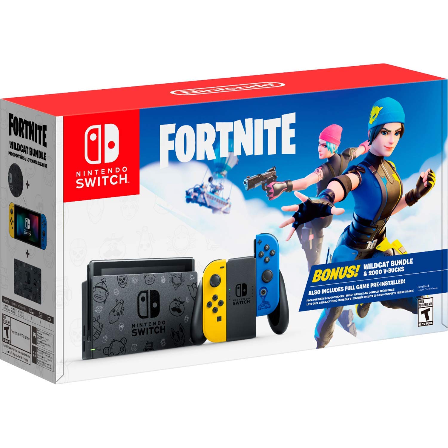 Fortnite Wildcat Bundle with Mario Kart 8 Deluxe and 6Ave Cleaning Cloth (Renewed)