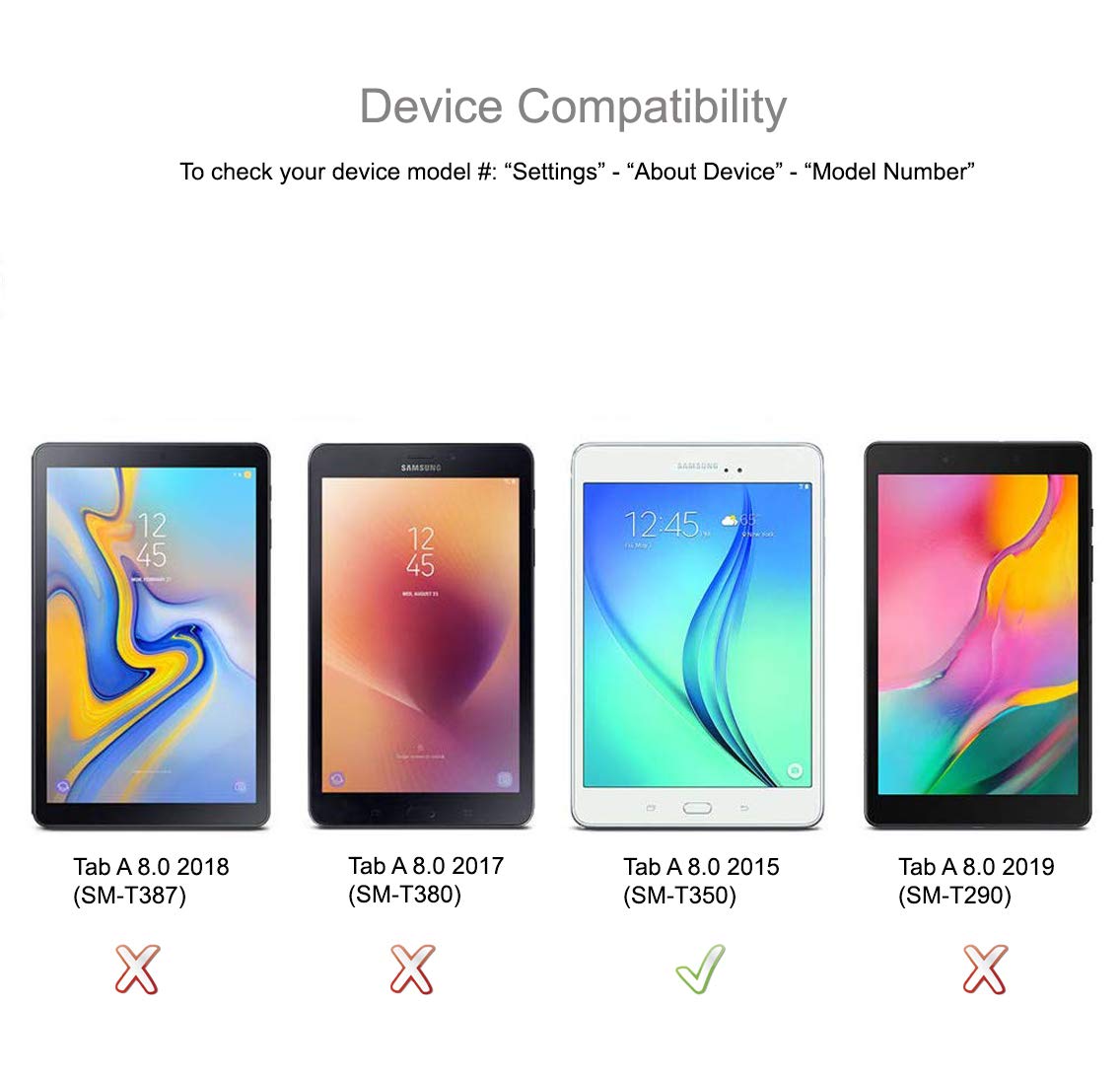 Supershieldz (2 Pack) Designed for Samsung Galaxy Tab A 8.0 (2015) (SM-T350 Model Only) Tempered Glass Screen Protector, Anti Scratch, Bubble Free