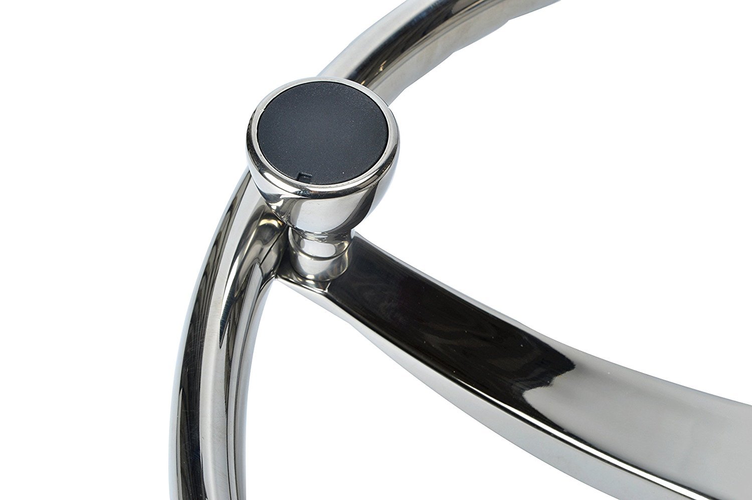 Amarine-made Stainless Steel Boat Steering Wheel 3 Spoke 13-1/2" Dia, with 1/2"-20 Nut and Turning Knob for Teleflex Cable Helm