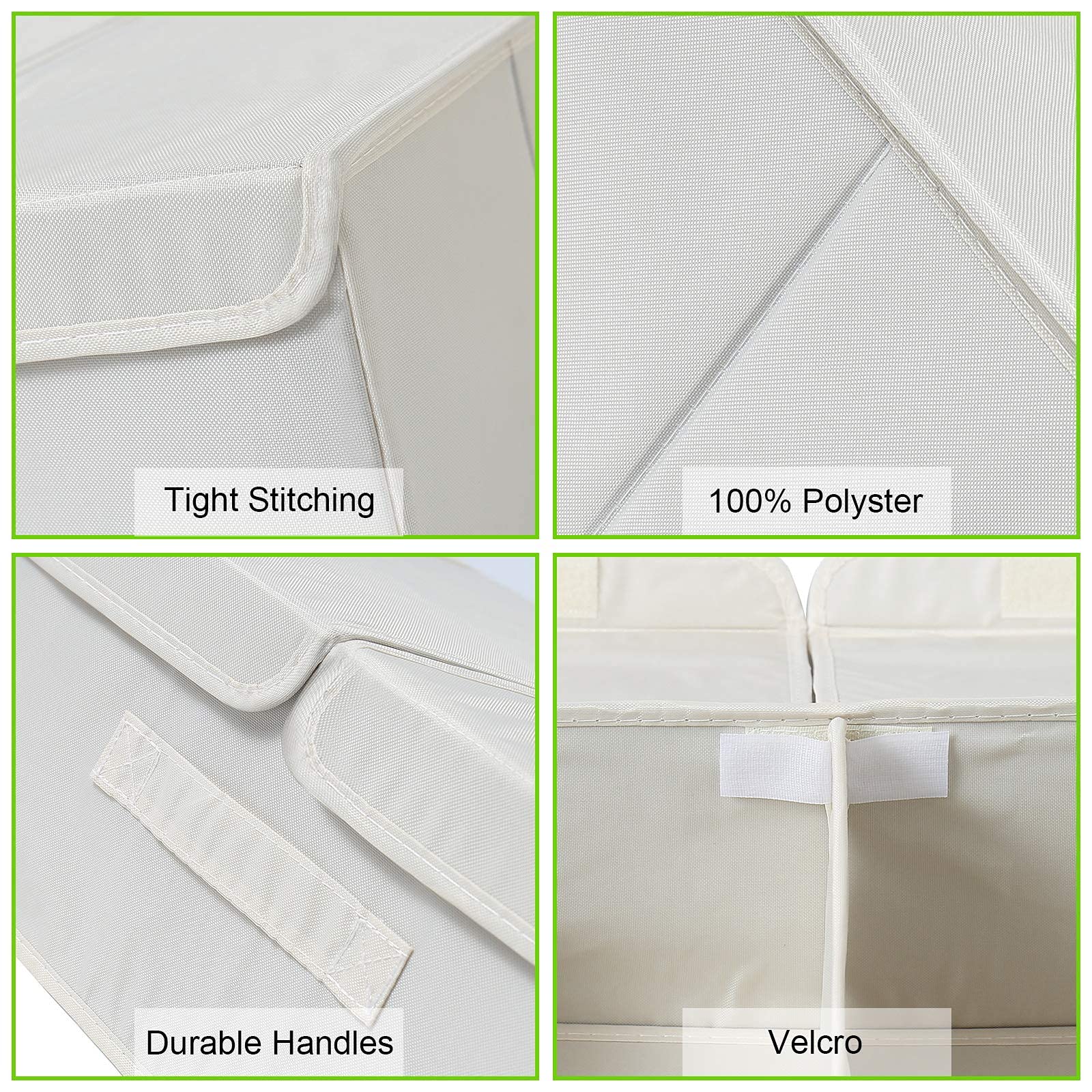 Large Foldable Storage Boxes with Lids Fabric, Large Toy Box, Lidded Storage Bins with Handles for Clothes, 40L Organiser Bathroom Storage Baskets for Clothes Toys Books Bedding or More (Beige 2 Pack)