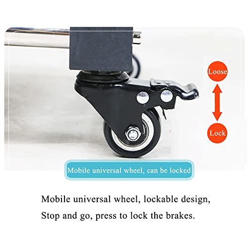 AUNEVN Movable Hand Trucks Mop Drain Rack Movable Closet Cabinet Floor-Mounted Mop Rack Tower Holder Long Tools Put Wet Mops Movable Floor Holder Stainless Steel Storage Rack/8Slots
