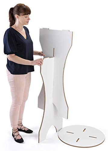 Displays2go, 20" w x 42" h Event Bar Table, Corrugated Cardboard, 3 Piece Design - White (FDCRDB42)