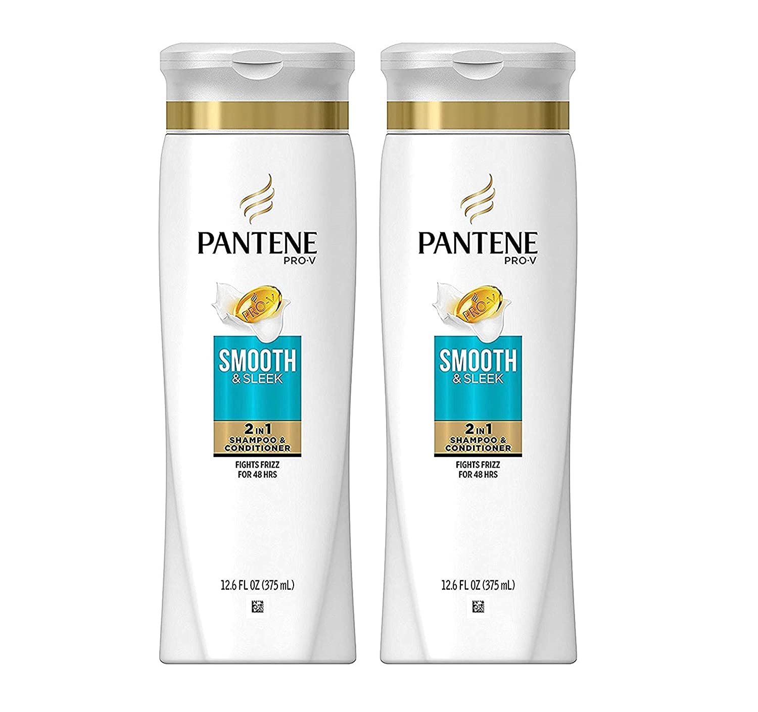 Pantene Pro-V Smooth & Sleek 2in1 Shampoo and Conditioner with Argan Oil, 12.6 Fl Oz (Pack of 2)