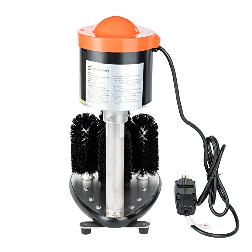Restaurantware Clean Tek Professional 5-Brush Electric Glass Washer 1 Heavy-Duty Bar Washer - Upright For Bar Or Kitchen Stainless Steel Automatic Glass Washer 115V 1.3 HP NEMA 5-15P Plug