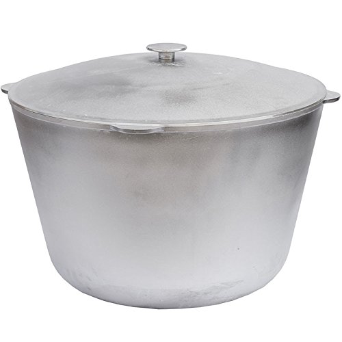 Aluminum Wok Kazan for Making Pilaf/Plov Dutch Oven with Dual Handles (7.5-qt (7 L))
