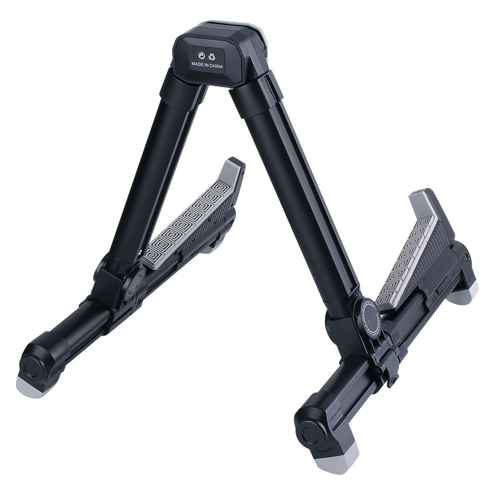 Alumium Ally A Frame Universal Folding Acoustic Guitar Stand, Suitable for Electric Guitars, Bass Guitars (Gold)