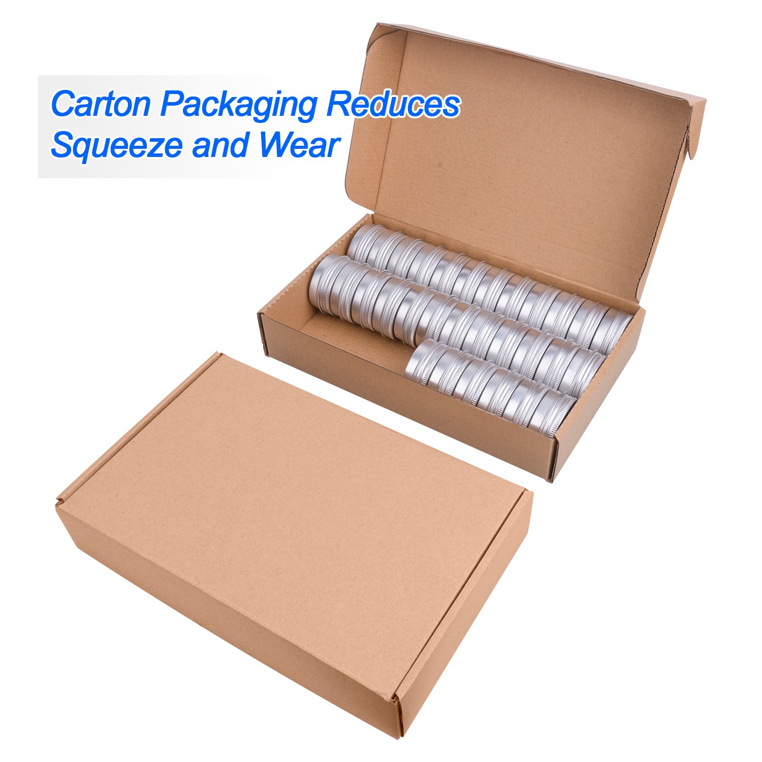 Petutu 30 Pack Tin Cans Screw Top Round Metal Lip Balm Tins Containers with Lids (1oz)