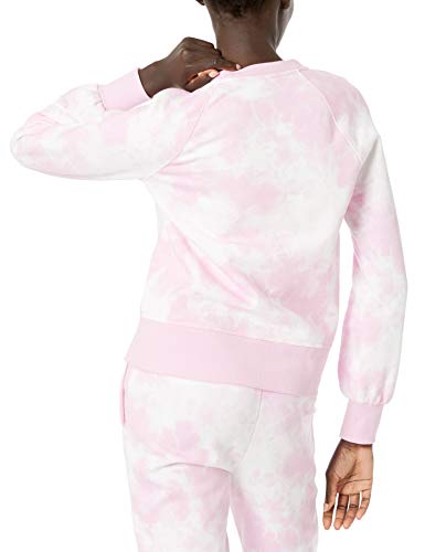 Amazon Essentials Women's Classic-Fit Gathered Long-Sleeve Crewneck Sweatshirt, Light Pink Tie Dye, XX-Large