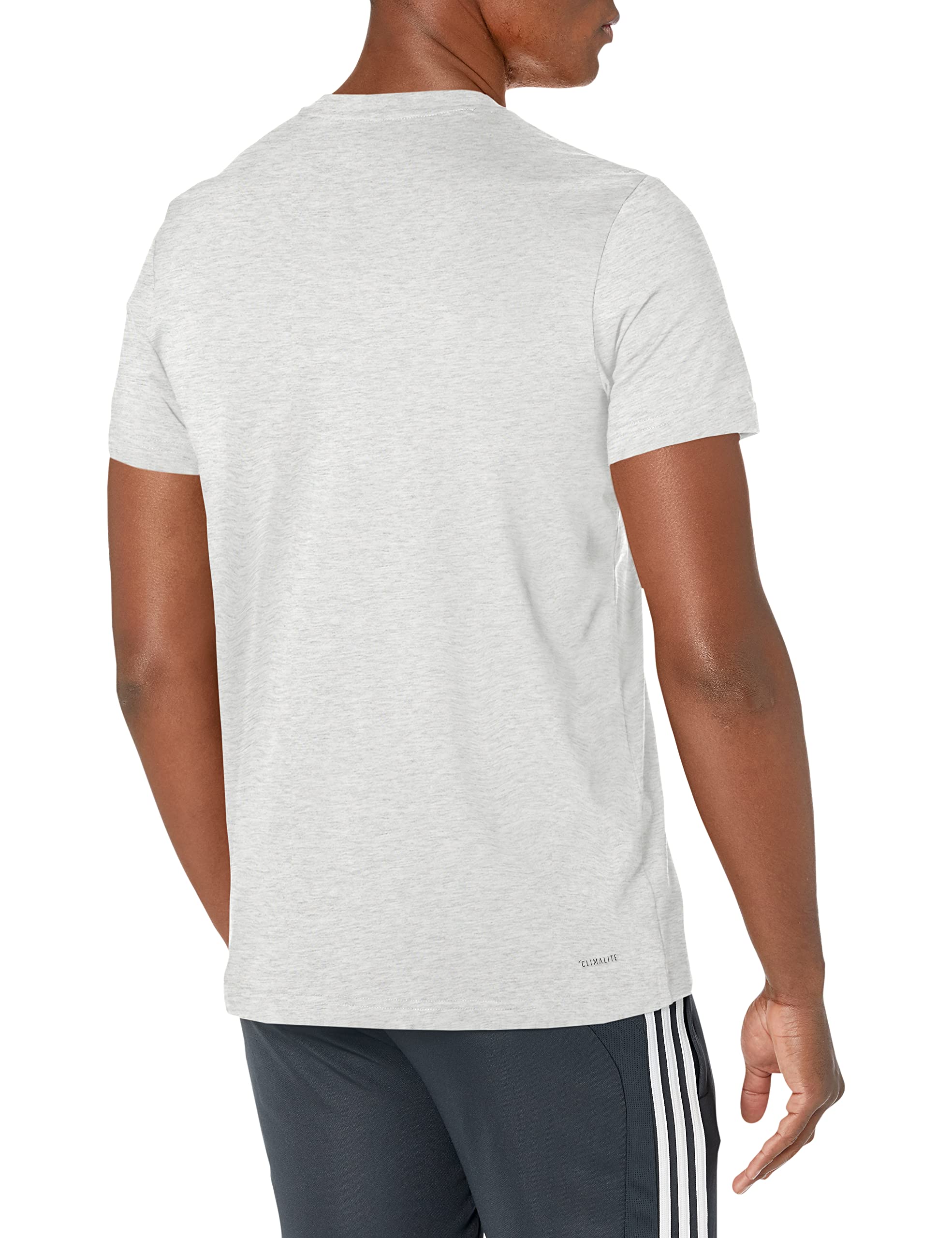 adidas Men's Wanted Basketball Logo Tee, Light Grey Heather, Large