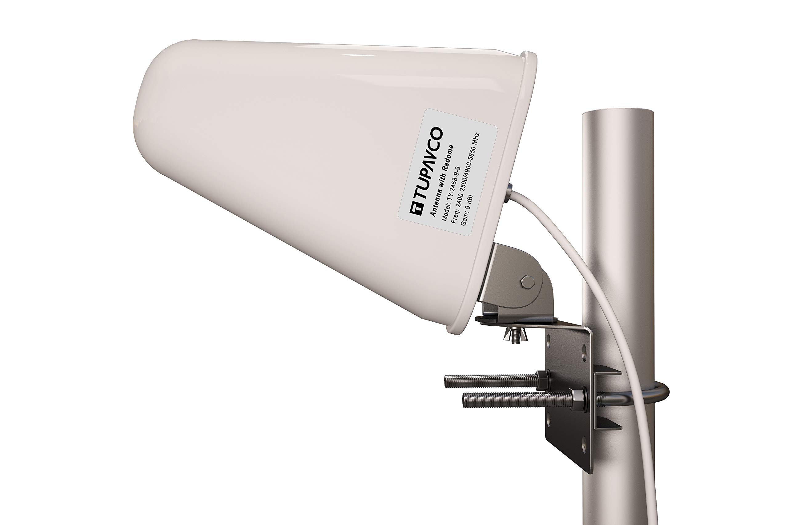 Tupavco DB541 WiFi Antenna Dual Band - (2.4GHz) and (5GHz/5.8GHz) 9DBI - Medium Range Directional (not-Yagi) Wireless LAN Network Antenna, White