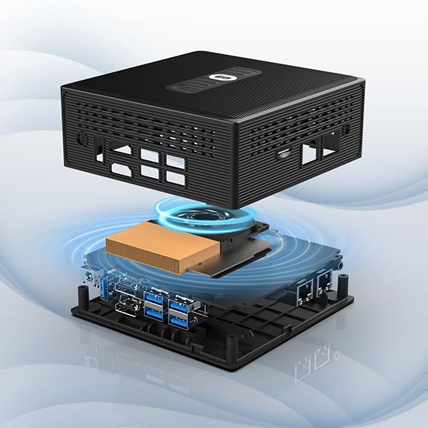 AWOW Mini PC, Intel Celeron Quad-Core J4105 8GB LPDDR4 128GB SSD Micro PC,Dual Gigabit Ethernet, 2X HDMI, 5X USB3.0, 2.4G+5G WiFi, Bluetooth BT4.2, Mini Desktop Computer
