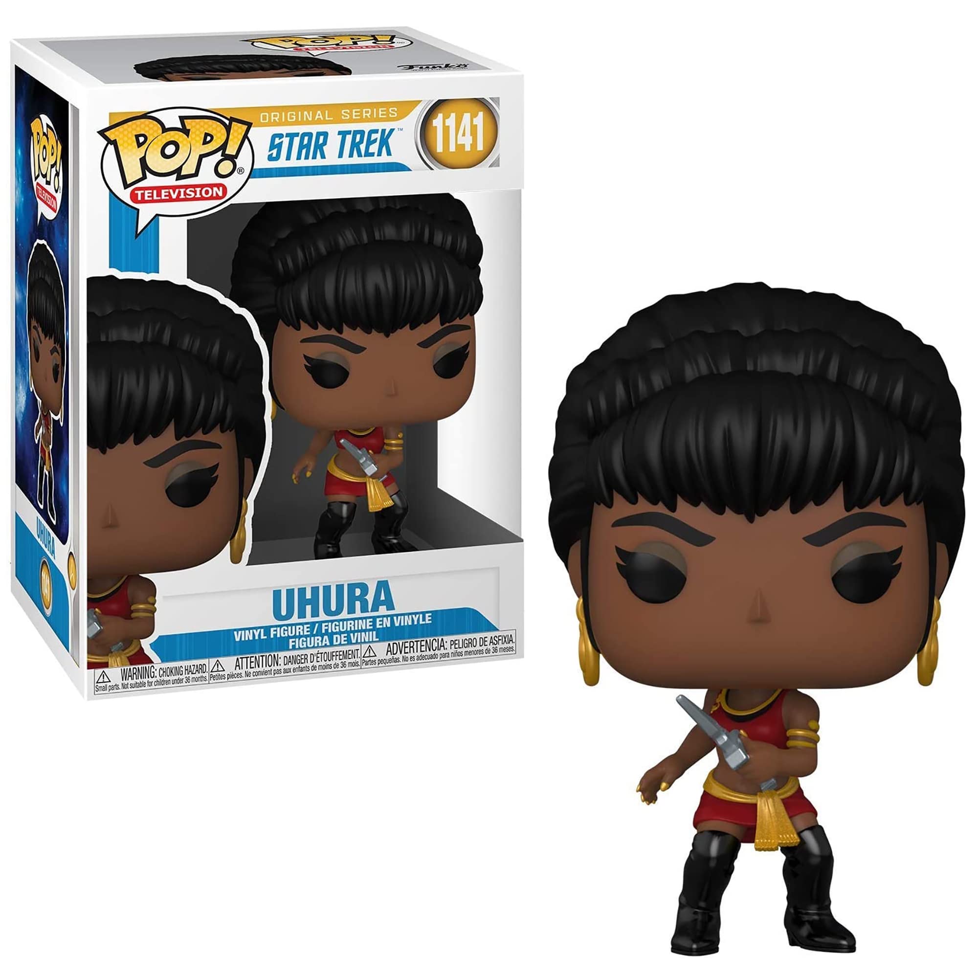Funko TV: POP! Star Trek Collectors Set 1- Captain Kirk in Chair, Khan, Uhura, Multicolor, 3.75 inches