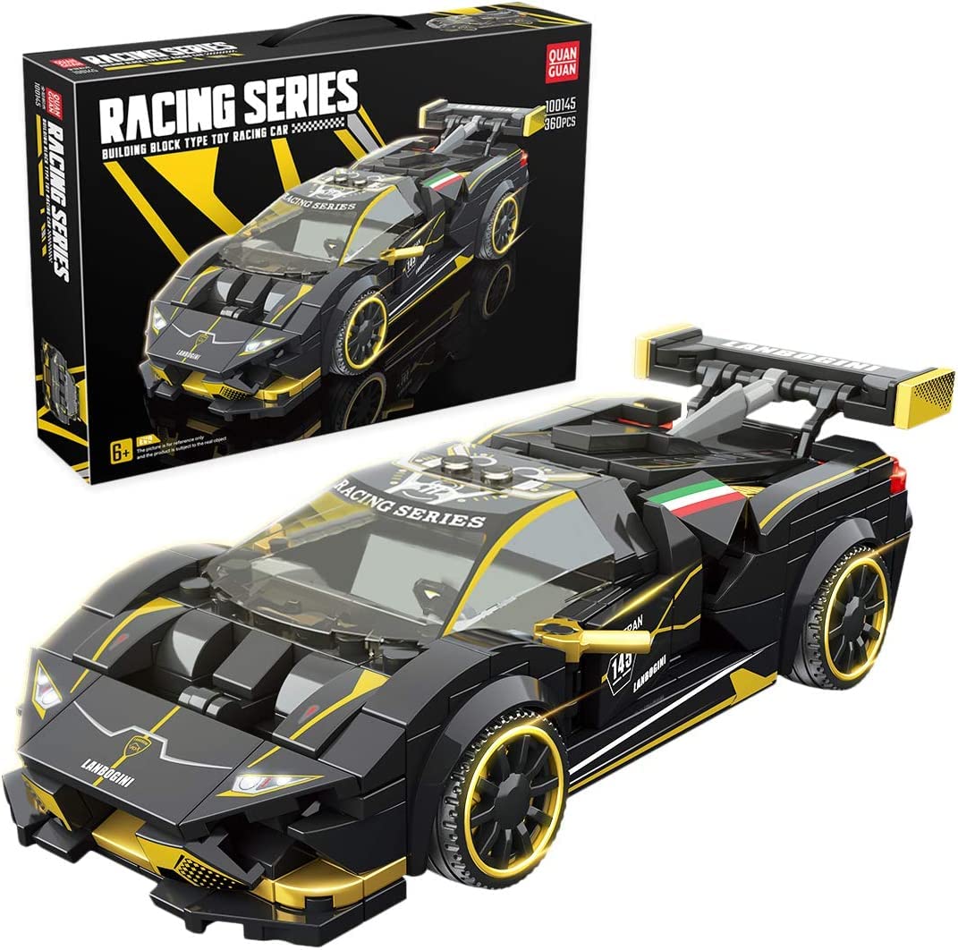 Auspcers Technic Racing Car Building Model Kit, 360 Pieces Speed Champions Racing Car Model Kit, Sports Car Building Set Assembling Educational Toys Compatible with Lego Technic