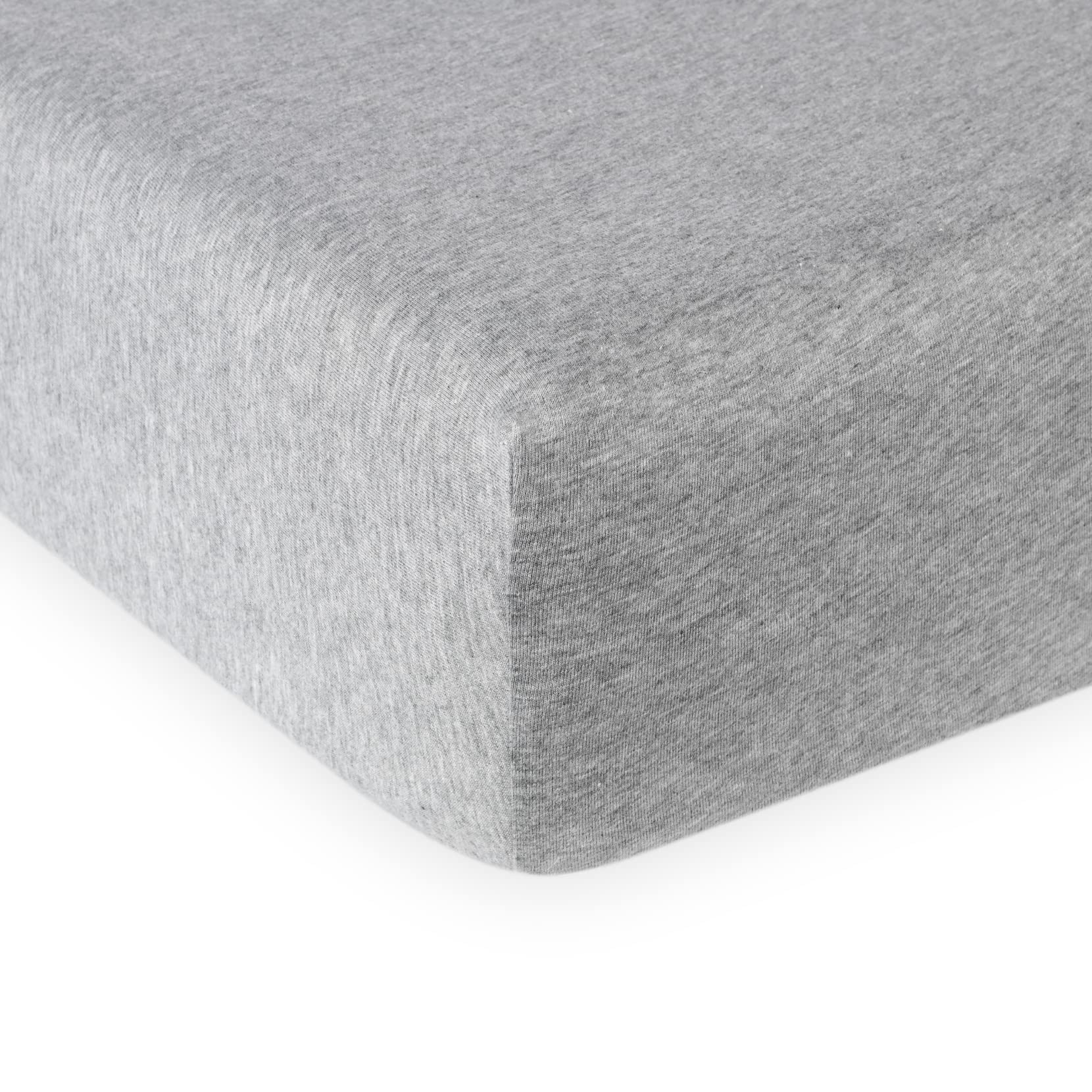 Babelio Fitted Crib Sheets for Standard Crib and Toldder Mattress, 100% Cotton, Ultra Soft and Breathable, 52 x 28 x 8 inches (Pack of 1) - Gray
