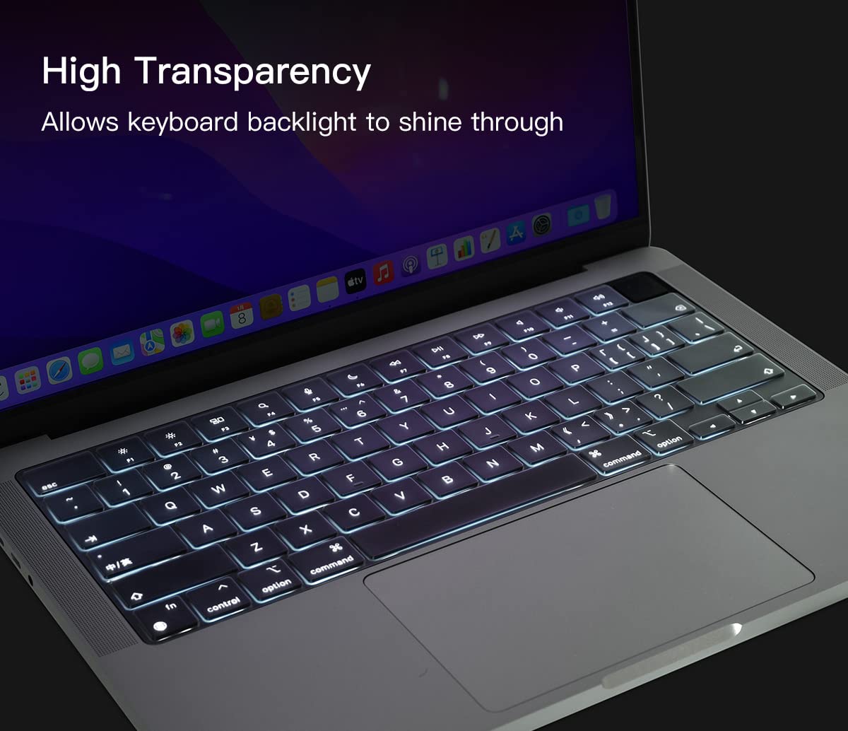 CaseBuy Premium Keyboard Cover for M2 M3 MacBook Air 15 inch A2941 A3114, M2 M3 MacBook Air 13.6" A2681 A3113, 2024 2023 2022 2021 MacBook Pro 14" 16" M4 M3 M2 M1 Chip Pro/Max, US ANSI Layout