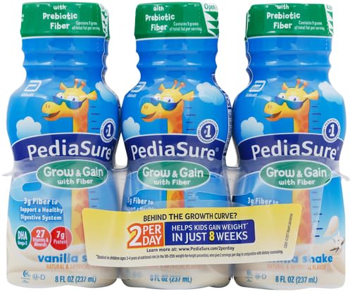 PediaSure, Grow & Gain Fiber Shake, Vanilla, 48 oz (pack of 6)