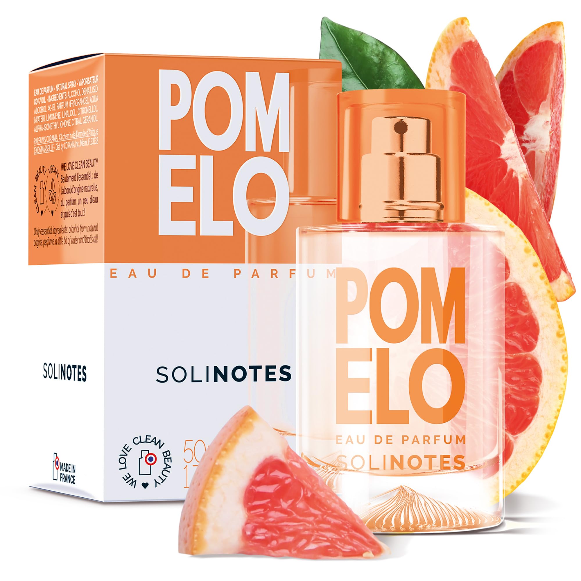 SOLINOTES Pomelo Perfume for Women - Eau De Parfum | Delicate Floral and Soothing Scent - Made in France - Vegan - 1.7 fl.oz