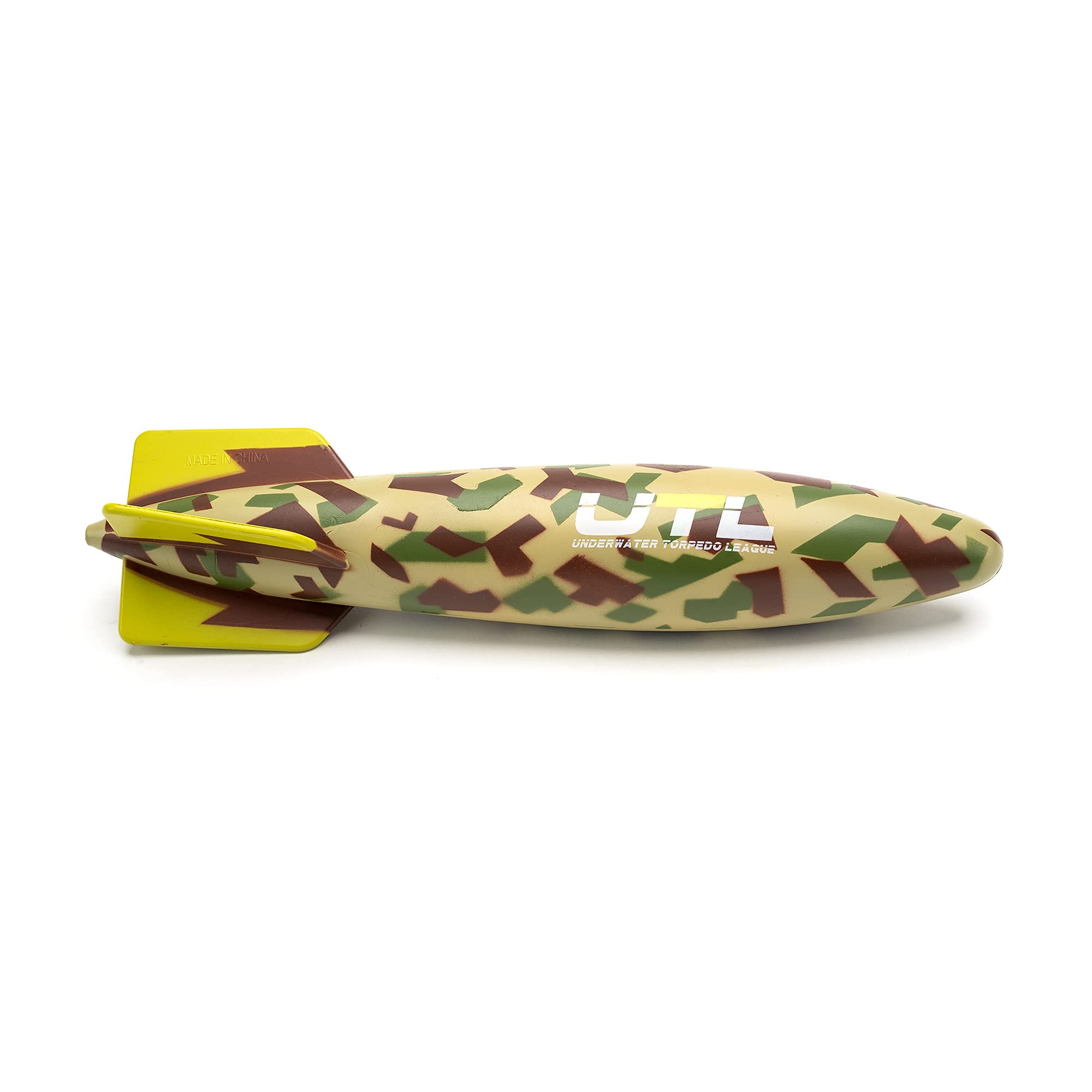 Official Underwater Torpedo League (UTL) Torpedo Glider Diving Toy Rocket Summer Camouflage Design 10 inch, Green