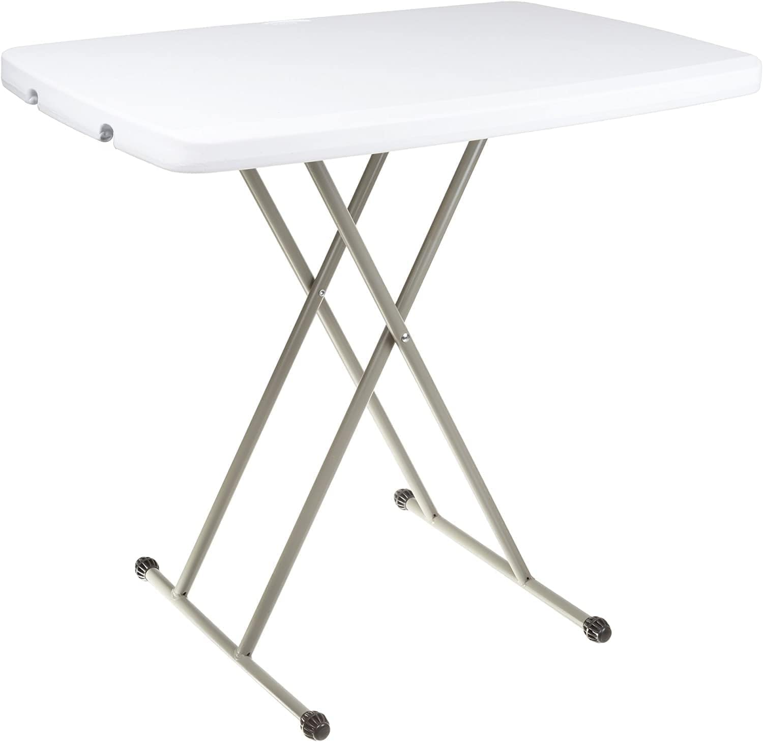 Axidou Folding Table, Portable and Adjustable Height for TV Trays, Laptop, Sewing, Ideal for Small Spaces and On-The-Go Needs, 30 Inch, White