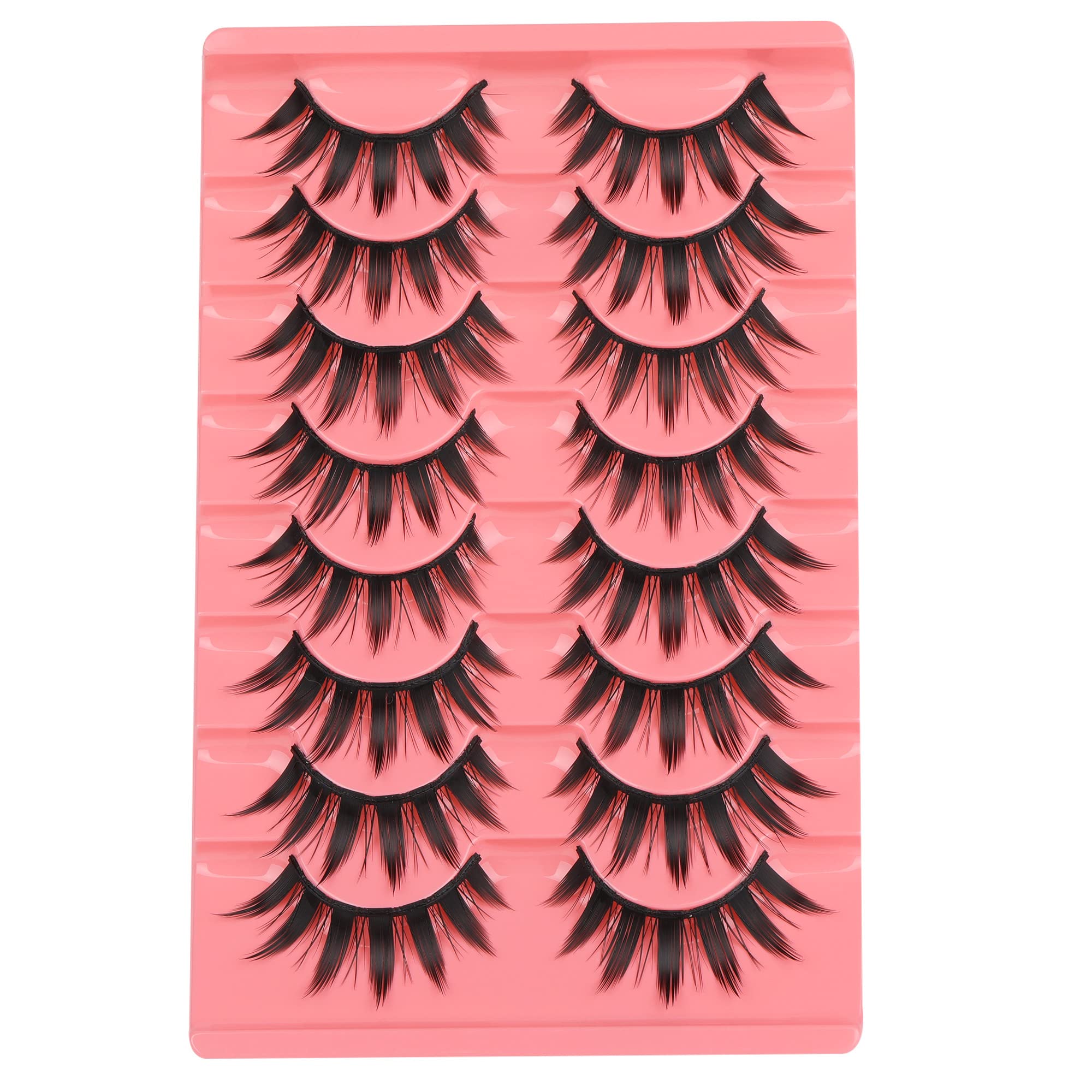 ALPHONSE Manga Lashes Anime Spiky Eyelashes Japanese Manga False Eyelashes Little Devil Cosplay Lashes 8 Pairs Pack