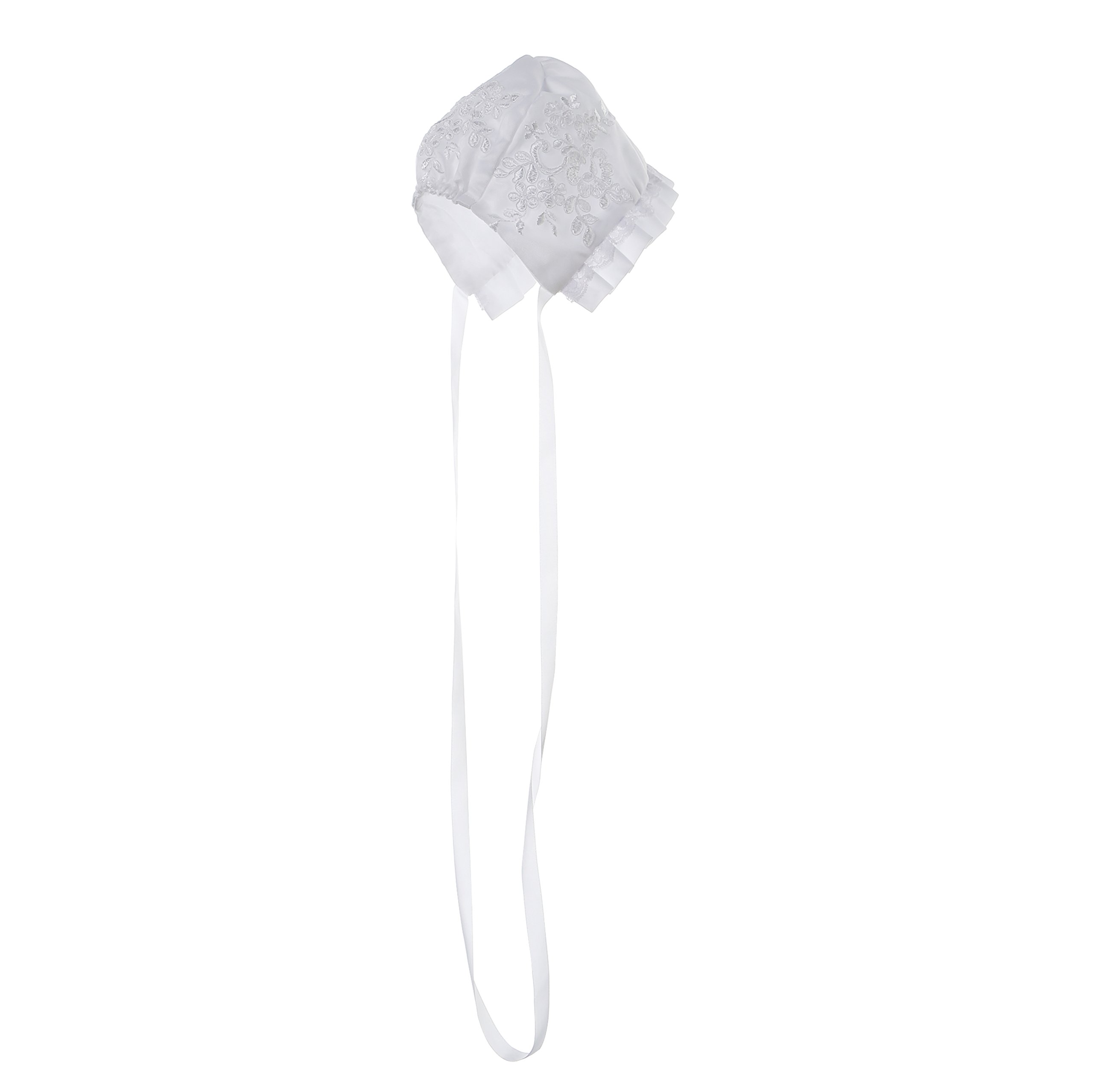 NIMBLE Baby Girls Baptism Delicate Embroideried Gown with Bonnet for 0-12 Months