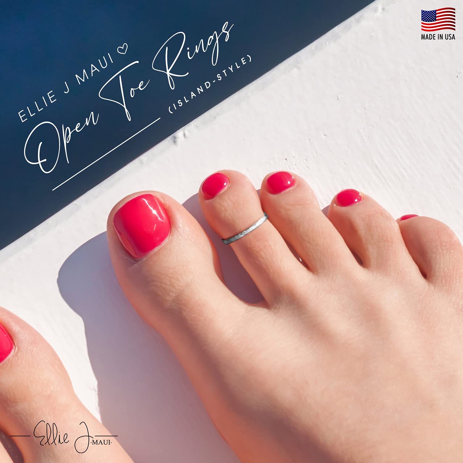 925 Sterling Silver Toe Ring | Open Back Band Ring for Toe | Sterling Silver Hawaiian Adjustable Toering | One Size Fits Most Toes