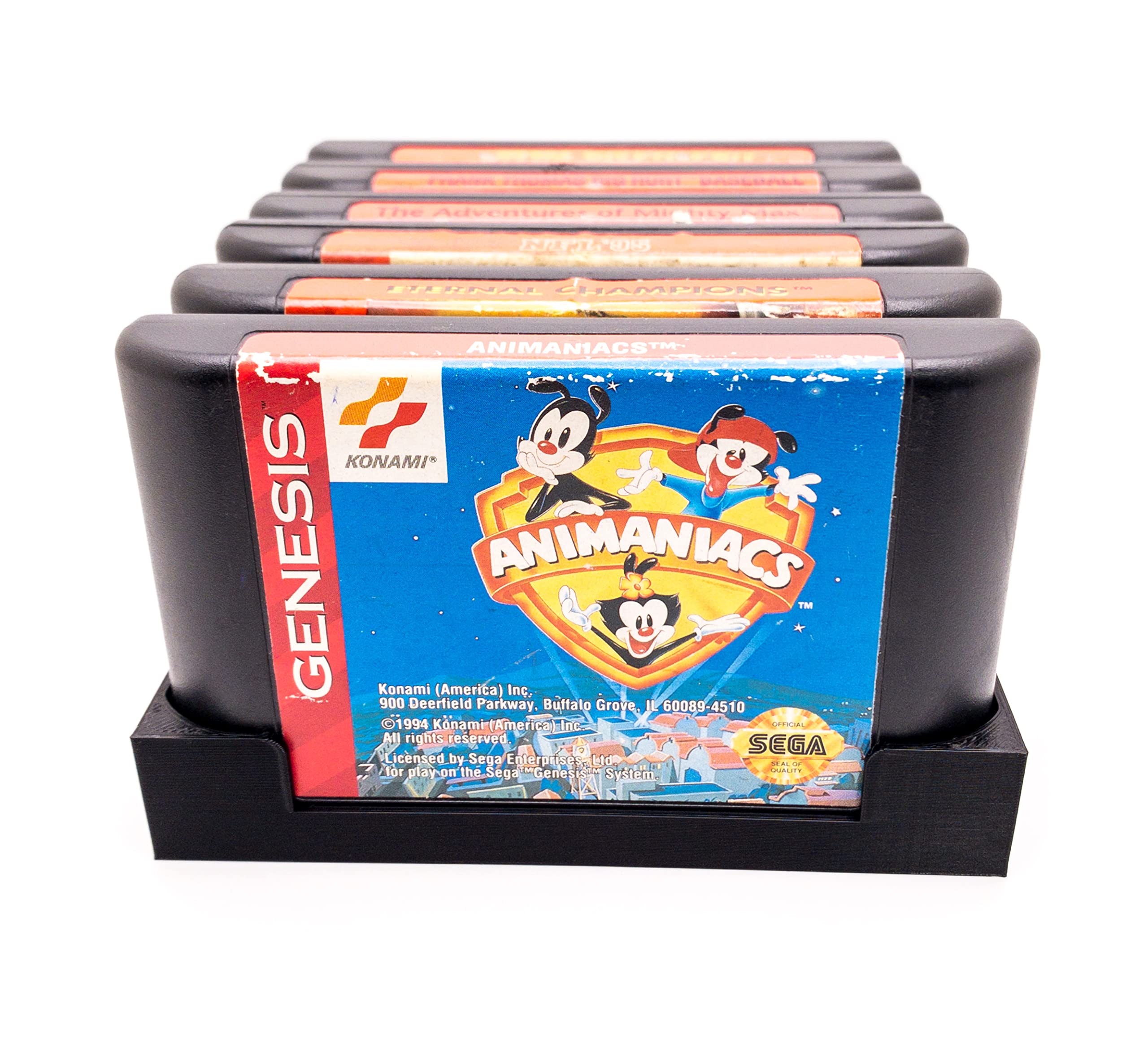 Game Cartridge Holder for Sega Genesis - Tray Holds 6 Games - Mega Drive Display