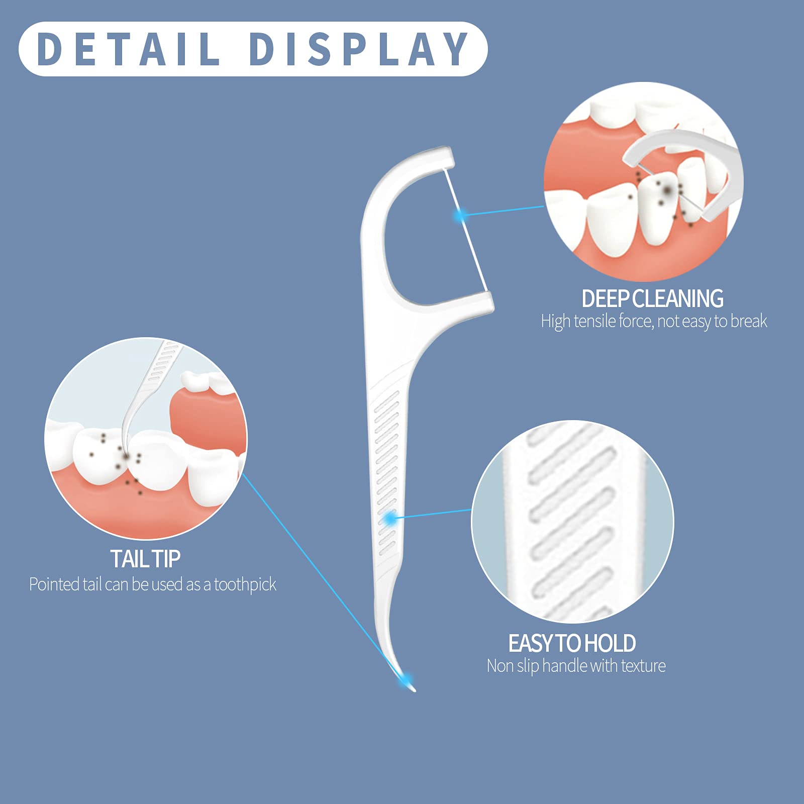 Automatic Floss Pick Dispenser, Dental Pick Holder with Flossers for Adults, Travel & Family Containers for Floss Picks, 88 Count Floss Sticks