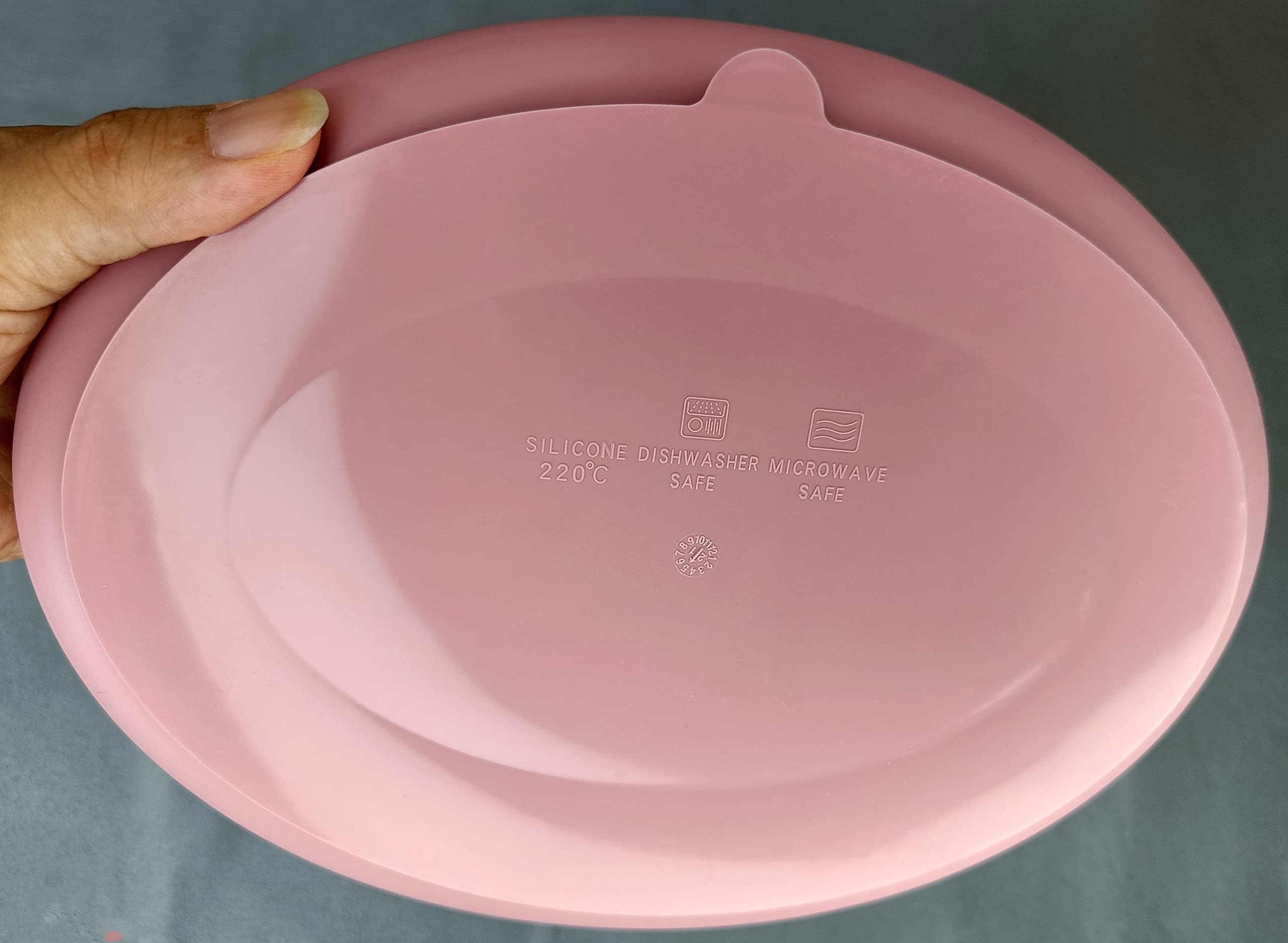 Baby & Toddler Oval Silicone suction Plate - 4 Divisions, BPA Free, PAQ Lifestyle (Rogue Pink)