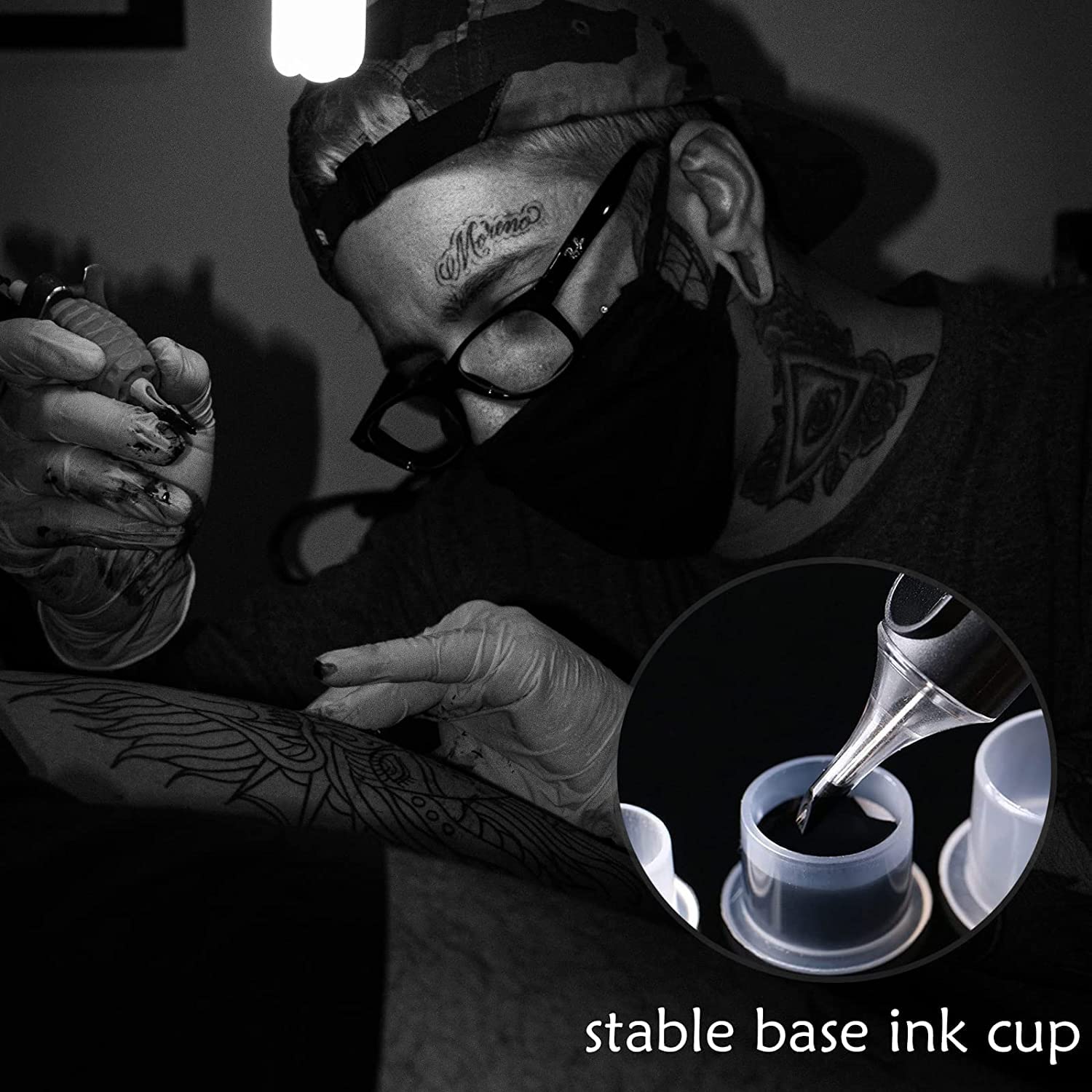 Yuelong 300pcs Ink Caps with Base Tattoo Ink Cups White Mixed #11 Small #14 Medium #17 Large Pigment Caps for Tattoo Permanent Makeup Container Cap Tattoo Accessory Tattoo Supplies Tattoo Kits