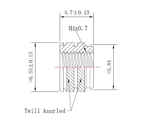 initeq] Qty 20 M4-0.7 Threaded Heat Set Inserts for 3D Printing