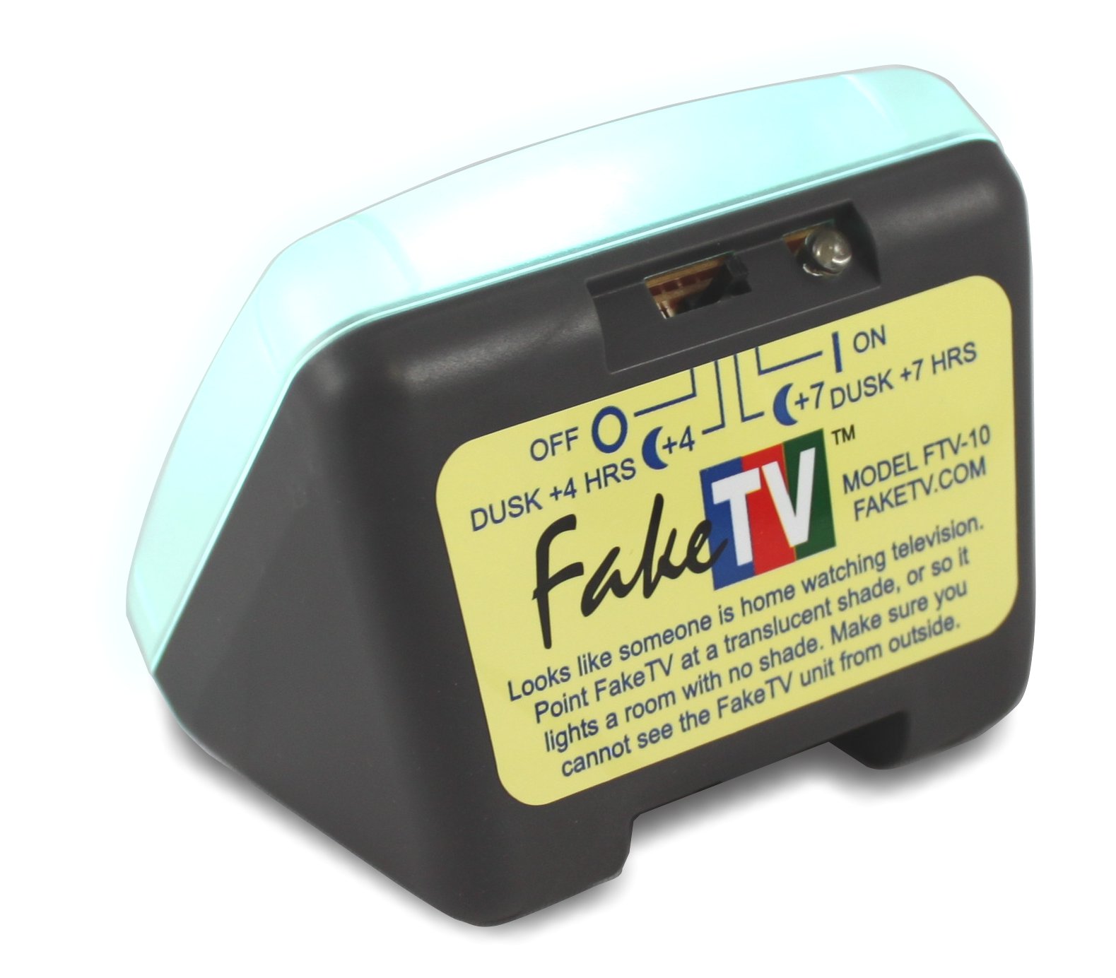 FakeTV – FTV-10 Charcoal Design Burglar Deterrent – Simulated TV Light with Frosted Lens – Energy-Efficient LED Dummy Home Security Technology – Prime Quality House & Valuables Protection Equipment
