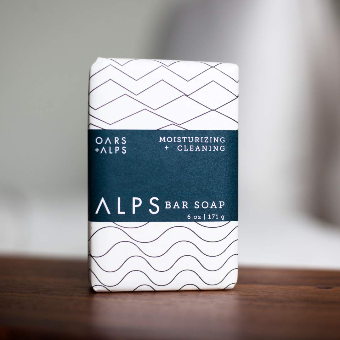 Oars + Alps Moisturizing Men's Bar Soap, Dermatologist Tested and Made with Clean Ingredients, TSA Approved, 1 Pack, 6 Oz