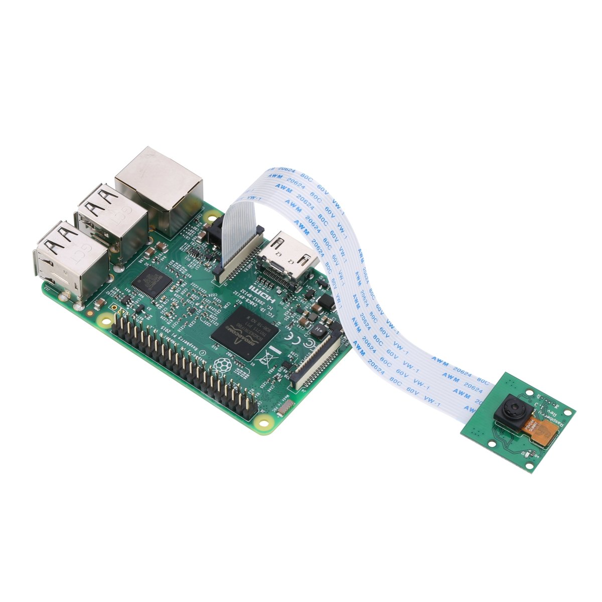 Unistorm Raspberry Pi 4/3 Camera Module, 5MP Webcam, 1080p/720p Video, Fixed Focus, USB Connection