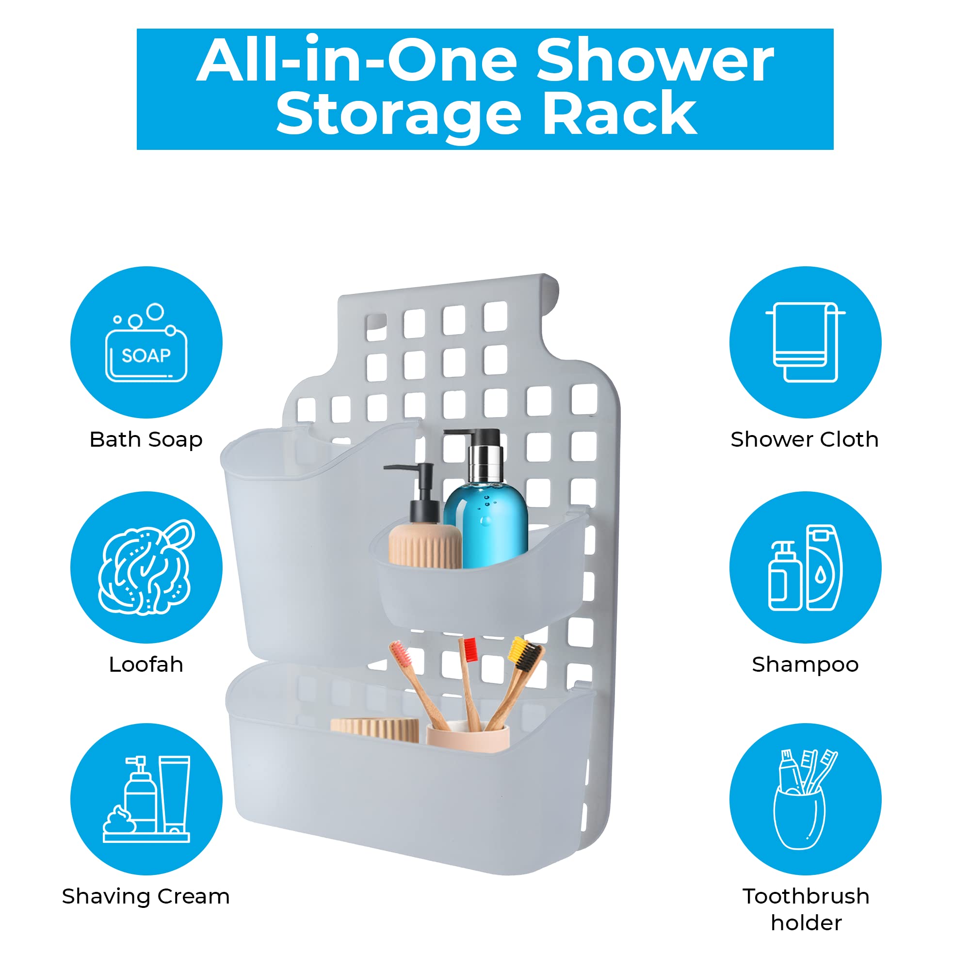 Blue Canyon 2 Tier Over Cabinet Basket, Over Door Cabinet Organiser Kitchen Storage, No Drill Bathroom Shelf, Non-Rusting Storage Shelves, Over Cabinet Storage, Over Cabinet Door Storage