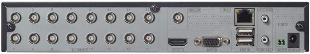 Titanium ED8016H5-B 16-Channel TVI/AHD/CVI/IP Hybrid Digital Video Recorder, Embedded Linux Operating System, H.265, 1 Audio In/1 Audio Out, 1 HDMI, 1 VGA, 16 BNC, 2 Way Audio, 2 USB, 1 RS485