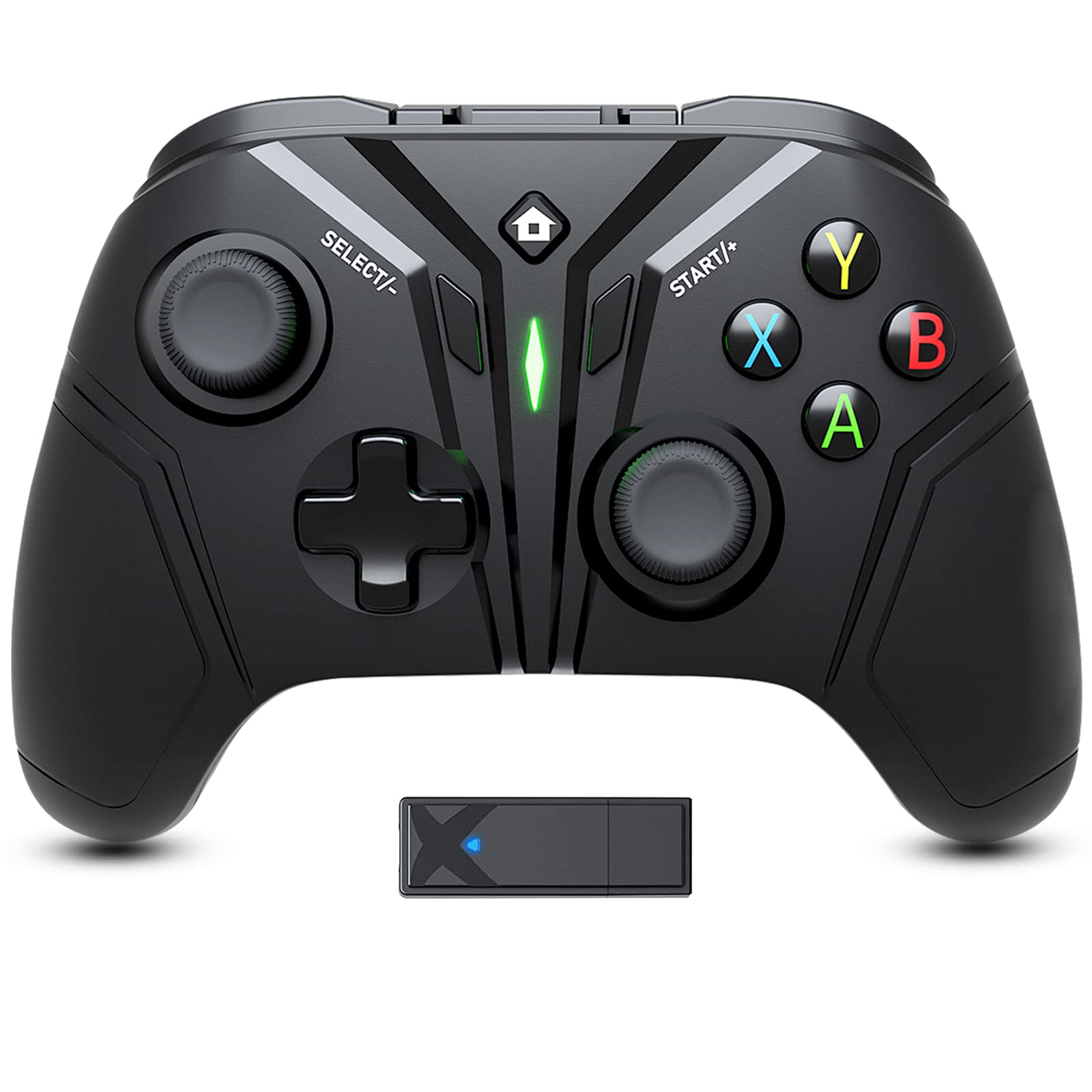 Gamrombo Wireless Pro Controller for Switch/PC/PS3/Android TV, PC Game Controller with Dual Vibration/Gyro Axis, Multi-Platform &Multi-Connections