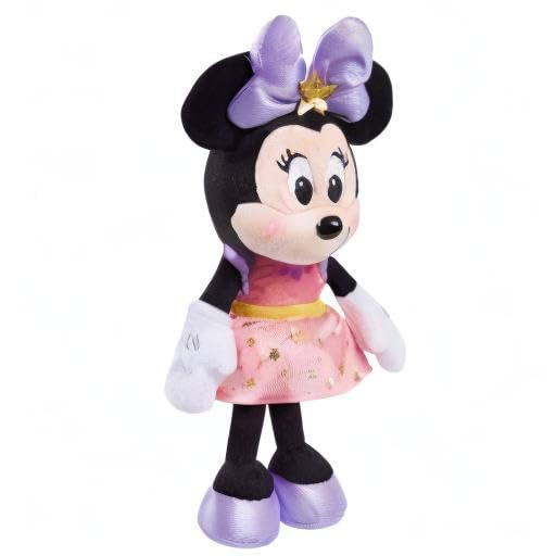 Disney Junior Minnie Mouse 8-Inch Small Stars Minnie Mouse Plushie Stuffed Animal, Pink
