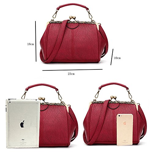 Donalworld Women Retro Hollow out PU Leather Handbag L Fbg